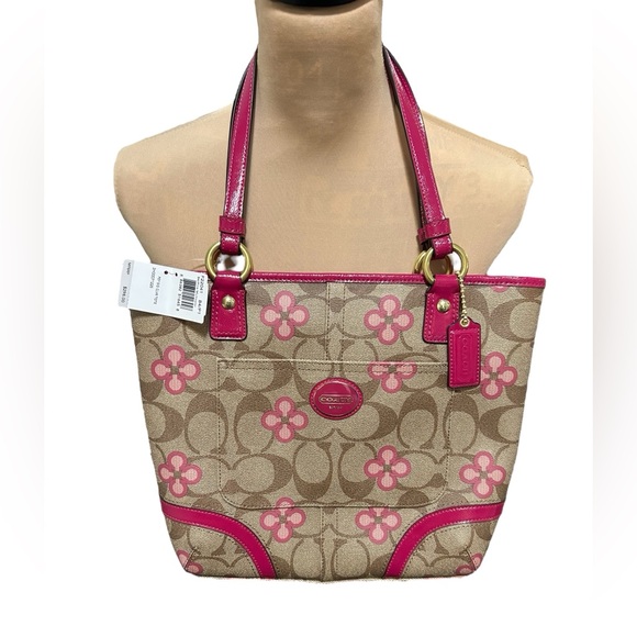 Coach | Bags | Coach J22f22041 Peyton Signature Clover Tote Bag New ...